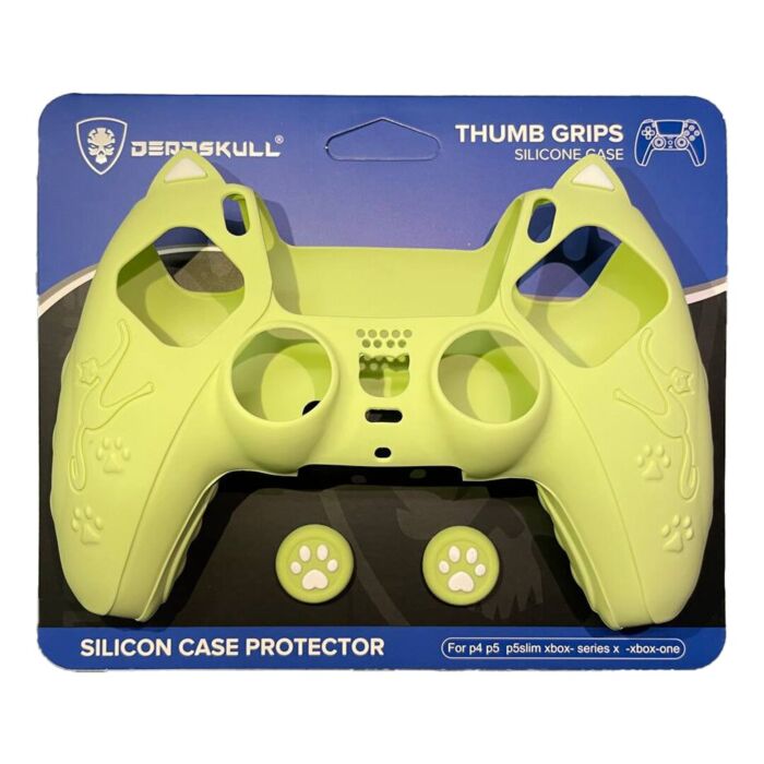 Deadskull controller silicone case with grips Lime green