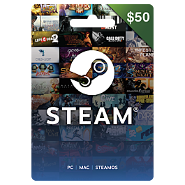 Steam Wallet Card USA 50 USD